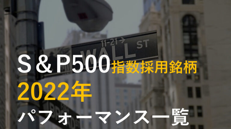 S＆P500銘柄 2022年パフォーマンス | みちログ